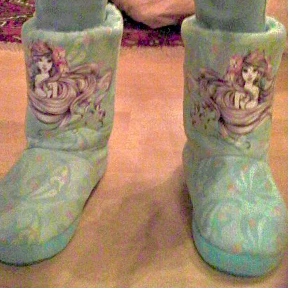 Disney | Shoes | Disney The Little Mermaid Sketch Slipper Boot | Poshmark